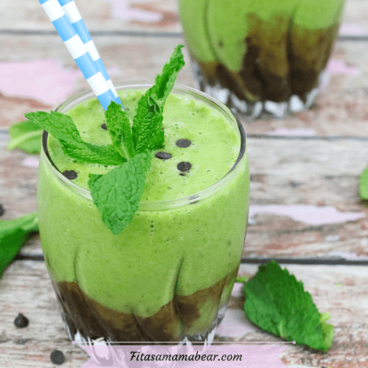 Mint Chocolate Protein Smoothie [Dairy-Free] - Fit as a Mama Bear