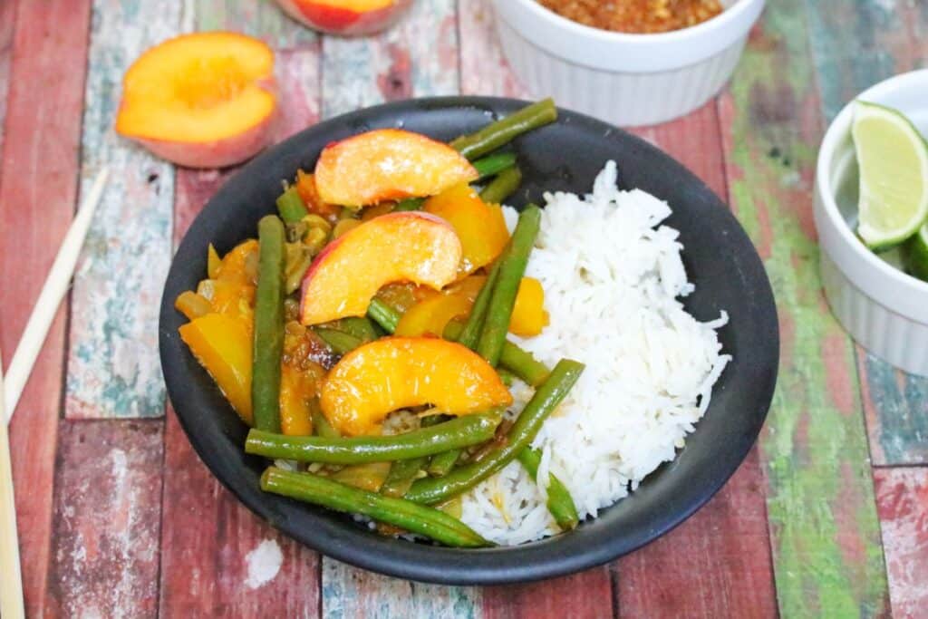 Sweet Peach Curry (Dairy-Free, Easy Weeknight Dinner!)