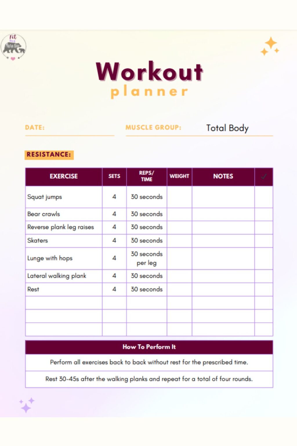 No Equipment Plyometric Cardio Circuit (With PDF) - Fit as a Mama Bear