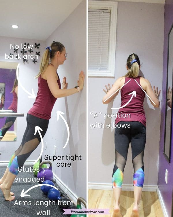 How To Do A Wall Push Up (with video) - Fit as a Mama Bear