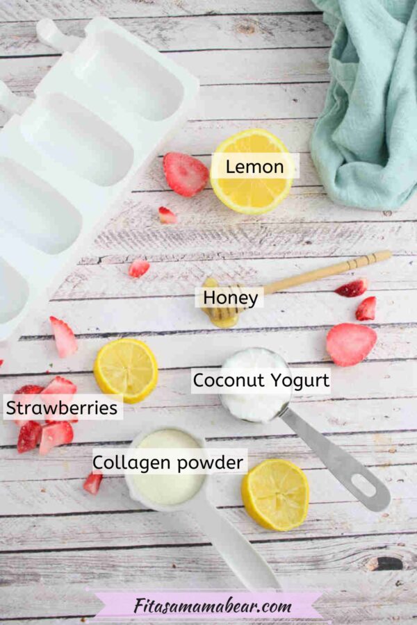 Strawberry Lemonade Protein Popsicles (no dairy!) - Fit as a Mama Bear