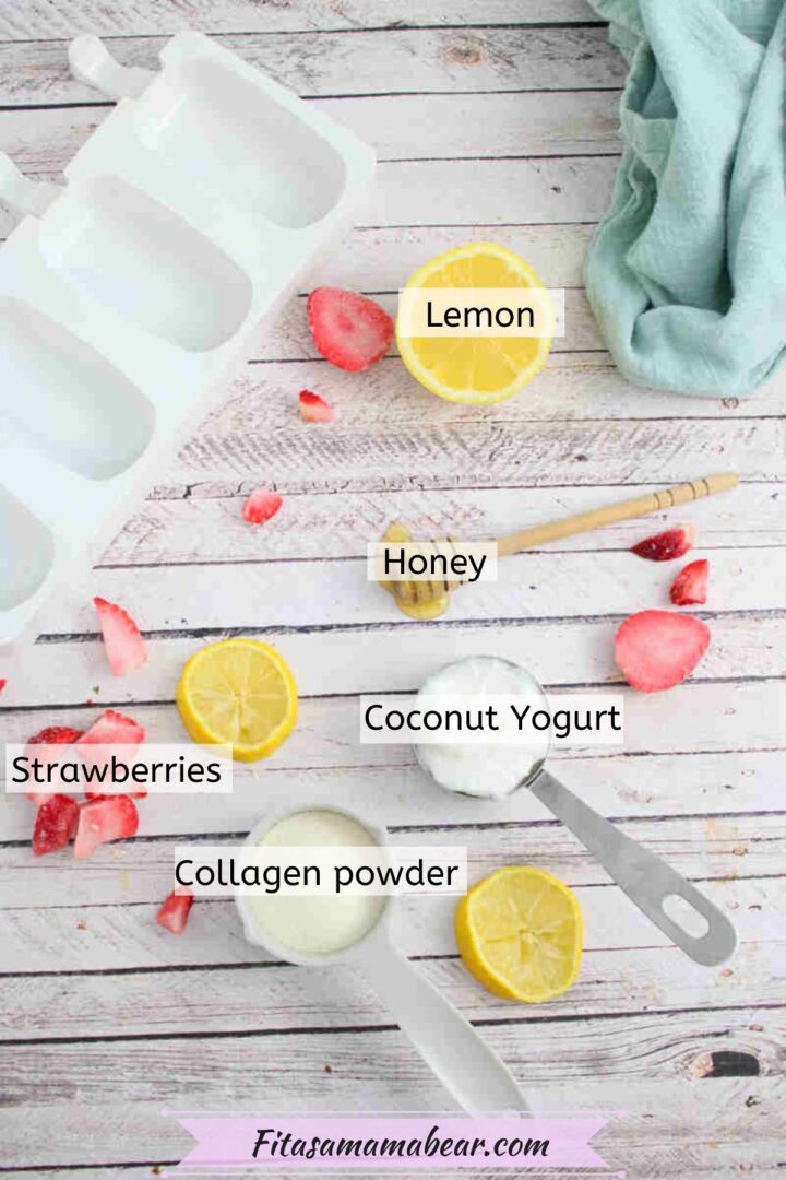 Strawberry Lemonade Protein Popsicles (no dairy!) - Fit as a Mama Bear