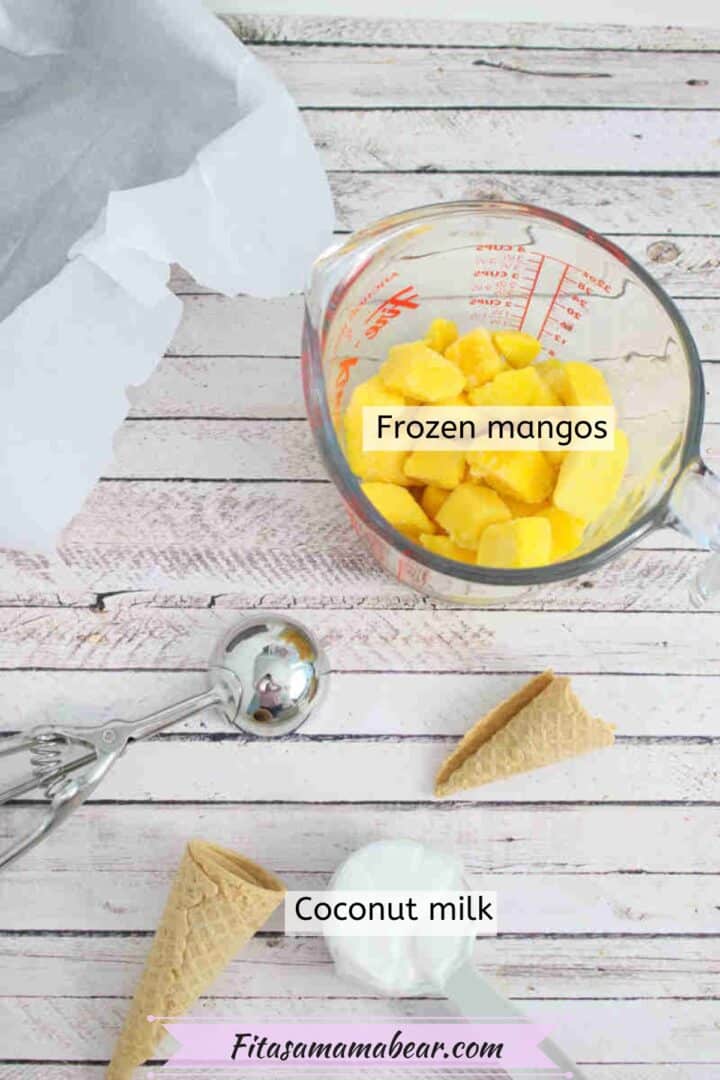 Non-Dairy Mango Ice Cream [2 Ingredients] - Fit as a Mama Bear