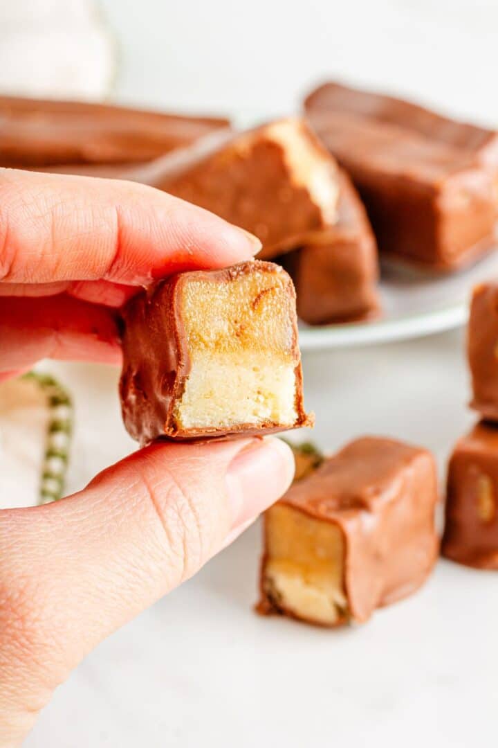 Dairy-Free Twix Protein Bars(Gluten-free) - Fit as a Mama Bear