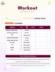 Home Quad Workout With Dumbbells (With Printable) For Busy Moms