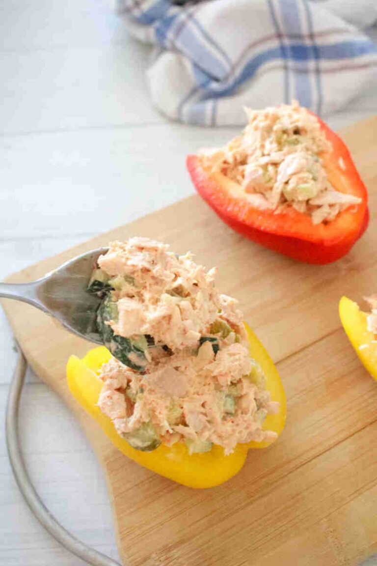 Tuna Salad Stuffed Bell Peppers [Whole30] - Fit as a Mama Bear