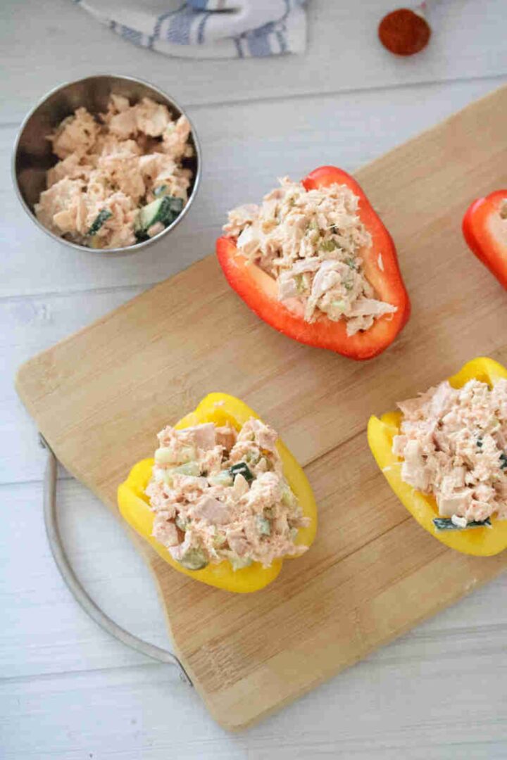 Tuna Salad Stuffed Bell Peppers [Whole30] - Fit as a Mama Bear